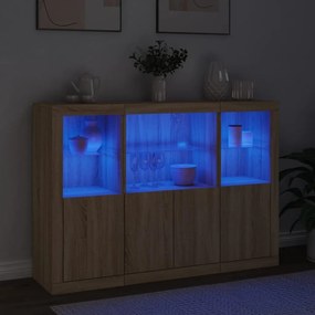 Příborníky s LED osvětlením 3 ks dub sonoma kompozitní dřevo 3209109