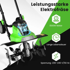 Costway Elektrický kultivátor s 6 sekáčkou a 2 bodovým bezpečnostním spínačem