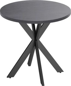 HOMCOM kulatý jídelní stůl 75 x 75 cm, kuchyňský stůl pro 2-4 osoby, moderní jídelní stůl s pavoučím nohou, černá