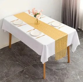 Sváteční třpytivý jednobarevný běhoun (13 barev, 2 velikosti) Barva: Zlatá, Rozměry: 30x275 cm
