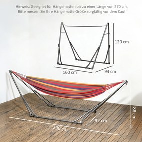 Stojan na houpací síť Outsunny skládací stojan na houpací síť a věšák na oblečení 2 v 1 s nosností až 120 kg 290 x 92 x 88 cm pro zahradu a terasu | …