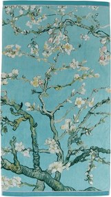 BH Van Gogh ručníky z vysoce kvalitního bavlněného froté Mandlové květy, modré (Luxusní froté ručníky s obrazem Vincenta Van Gogha - Mandlový květ )