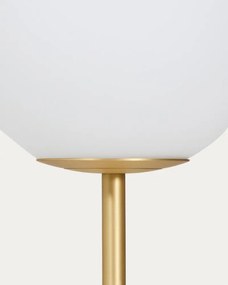 Bílá/ve zlaté barvě stojací lampa se skleněným stínidlem (výška 155 cm) Brisia – Kave Home