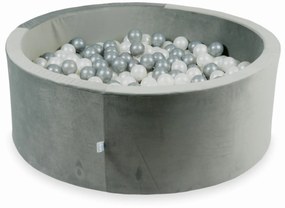 Mimii Suchý bazének + 200 ks kuliček kulatý, samet šedá Rozměr: 115x30 cm