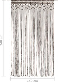Macramé závěs taupe 140 x 240 cm bavlna 323982
