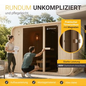 Artsauna Venkovní sauna Cube Fjora XXL s odpočívárnou