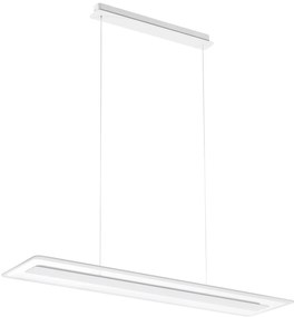 Linea Light Antille_P, závěsné svítidlo z pískovaného skla a bílého kovu, 44W LED 3000K, délka 95cm