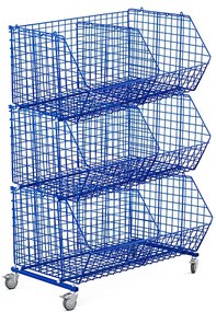 FEROPLAST spol. s.r.o Průmyslový úložný koš KS6, kompletní set 3 košů na kolečkách