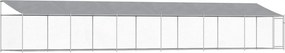 Klec pro psy se střechou a dvířky šedá 12x2x2m pozinkovaná ocel 3209572
