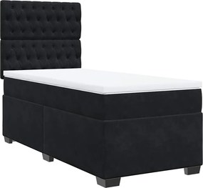 Box spring postel s matrací černá 80 x 200 cm samet 3293070