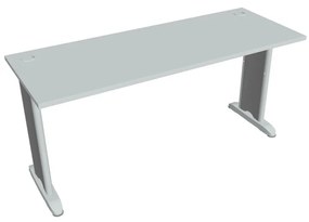 Stůl pracovní rovný 160 cm hl. 60 cm - Hobis Flex FE 1600 Dekor stolové desky: šedá, Barva nohou: Stříbrná