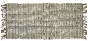 Přírodní jutový koberec s třásněmi a koženými dílky lly - 70*150 cm