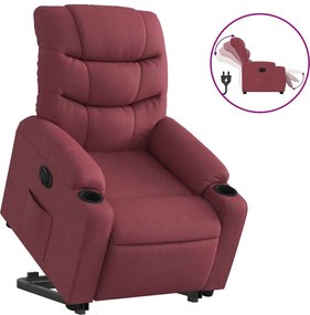 Elektrické zvedací polohovací křeslo vínové textil 3206666