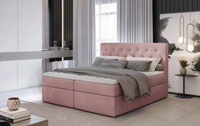 Kvalitní box spring postel Lapito 180x200, růžová Velvet