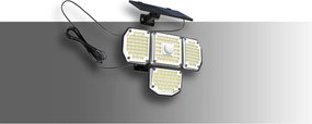 Venkovní solární nástěnné LED osvětlení PIR čidlo,Immax CLOVER-2 s externím panelem, 5W