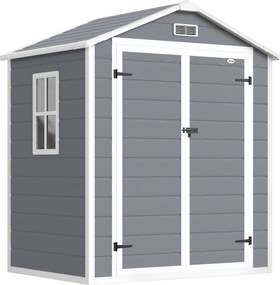 Outsunny Kůlna na Nástroje 2,12 m² 183x134x210 cm Sklad nářadí s Šikmou Střechou Zámkovými Dveřmi Okny Podlahou Odolný Proti Počasí Zahradní Dům Venk…