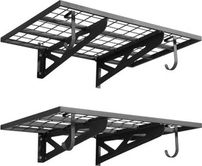 Dvoupatrový vysoce odolný nástěnný regál do garáže, 610 × 914 mm VEVOR – 914 × 620 × 210 mm