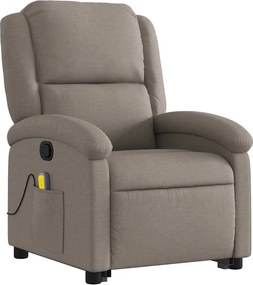 Zvedací masážní polohovací křeslo taupe textil 3204184