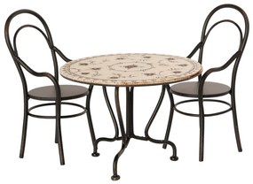 Maileg Set stolečku a židliček pro zvířátka Maileg, černá barva, kov