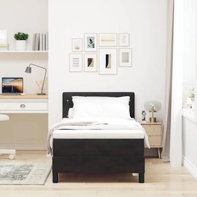 Postel s boxspringem s matrací s čelo Černá 90 x 190 cm samet 3339076