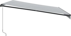 Ručně zatahovací markýza antracitová a bílá 450 x 350 cm 3215812