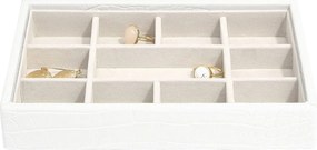 Krabička na šperky Stackers Croc s 11 přihrádkami mini bílá