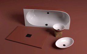 Polysan Flexia sprchová vanička 90 x 90 cm s možností úpravy rozměru litý mramor hnědá matná 71546.71