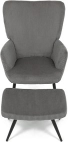 Relaxační křeslo AK-L7285 GREY6, manšestrová látka, šedá (70 x 81) cm