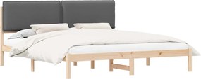 Rám postele s čalouněným čelem Tmavě šedá 200 x 200 cm 3405558