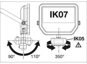 LED reflektor s pohybovým čidlem LEDVANCE FLOODLIGHT bílý SENSOR 17W/11W 2200/1465lm 3000K teplá bílá IP65