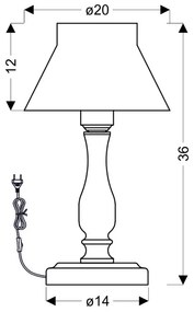 CLX Stolní lampa v provence stylu ARMANDO, 1xE27, 40W, bílé 41-73815