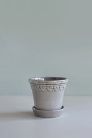 Malý květináč Københavner s podstavcem s glazurou 14 cm šedý
