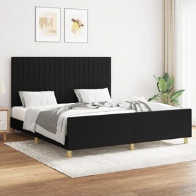 Rám postele bez matrace černý 160 x 200 cm textil 3125229