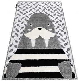 Dětský kusový koberec JOY Mrož šedý krémový Rozměr: 120x170 cm