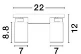 Minimalistické bodové svítidlo Esto 2 Černá