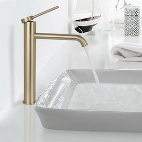 Rea Clif, vysoká umyvadlová baterie h-295, zlatá matná, REA-B5329