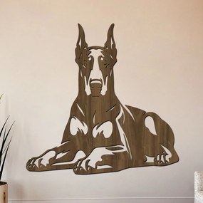 dřevo života Dřevěná dekorace psí rasy DOBRMAN I Zvolte rozměr (cm): 60x60, Zvolte barvu dekoru: Ořech