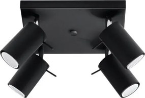 Stropní bodové svítidlo SOLLUX Ring 4 GU10 4x40W SL.0094 černá