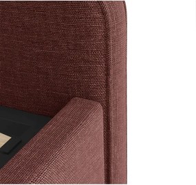 Růžová čalouněná dvoulůžková postel s roštem 180x200 cm Eda – Micadoni