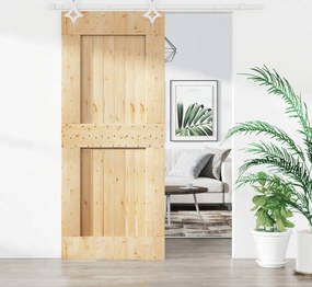 vidaXL Posuvné dveře s kováním 85 x 210 cm masivní borové dřevo [3203187]