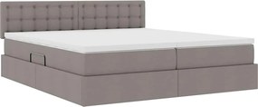 Postel s úložným prostorem s čelo 2 ks Taupe Umělá kůže 3370952