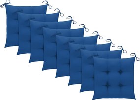 Skládací židle s polštáři, 8 ks, masivní teakové dřevo 3072802
