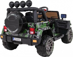 Ramiz Dětské terénní auto Full Time 4WD maskáčové na dálkové ovládání + pohon 4x4 + LED audio + úložný prostor