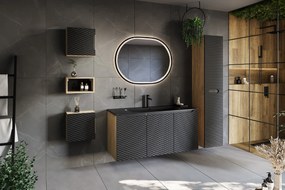 Comad Nábytkové keramické umyvadlo SKY 1 BLACK MATT 60 DP, 61x46 cm, černá matná