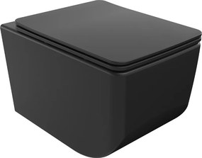 Mexen Vera wc mísa Rimless se sedátkem s pomalým zavíráním slim, duroplast, černá matná - 30164070