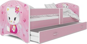 Dětská postel LUCY se šuplíkem - 160x80 cm - HELLO KITTY