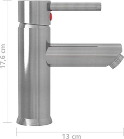 Koupelnová umyvadlová vodovodní baterie stříbrná 130 x 176 mm 149069