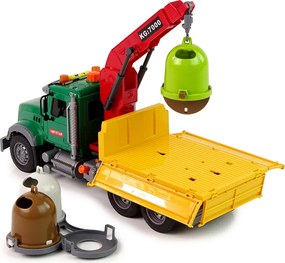 LEAN Toys Nákladní auto, jeřáb, doprava, odpadkový koš, zvuk