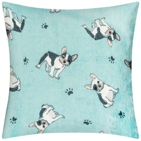 Bellatex Polštářek ELLÍK dětský motiv 35x40 cm Buldoček Modrá,Bílá,Černá
