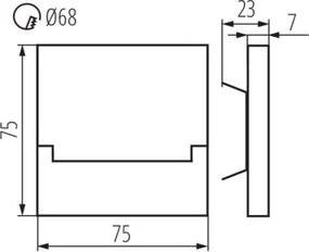 Orientační svítidlo 12V Kanlux SABIK LED P68 B-WW CZ 3000K teplá bílá 27087